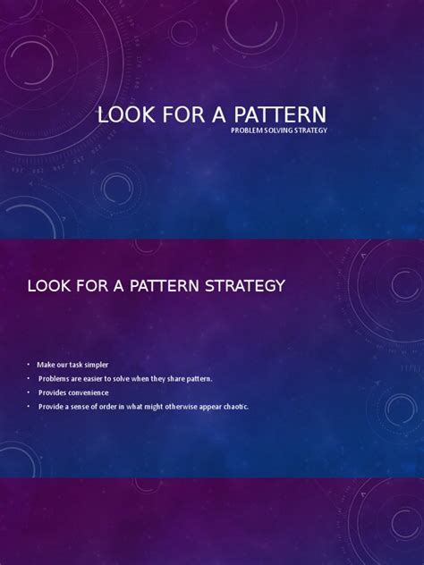 looking for patterns a problem solving strategy for identifying repeating trends to simplify