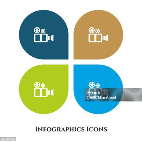 모든 목적을 위한 비디오 카메라 벡터 일러스트 아이콘입니다 4 가지 배경에 격리 가정용 캠코더에 대한 스톡 벡터 아트 및 기타 이미지 가정용 캠코더 기업 재무와 산업