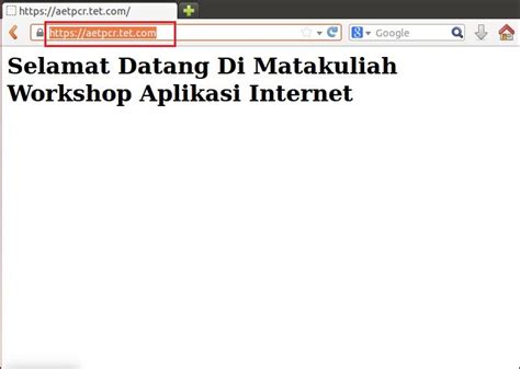 Konfigurasi Pada Ubuntu Workshop Aplikasi Internet