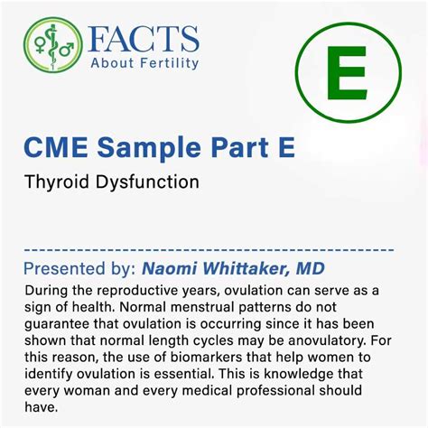 Thyroid Dysfunction Facts About Fertility