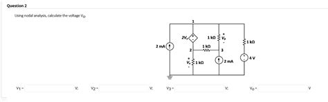 Solved Using Nodal Analysis Calculate The Voltage VO Chegg Com