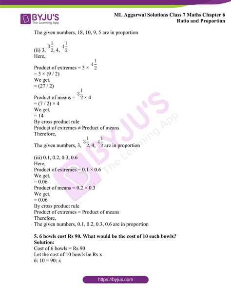 Ml Aggarwal Solutions For Class 7 Maths Chapter 6 Ratio And Proportion Access Free Pdf