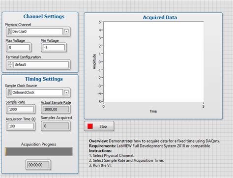 Timed Acquisition Using Daqmx Ni Community