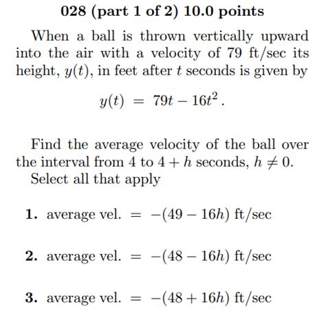 Solved When A Ball Is Thrown Vertically Upward Into The Air