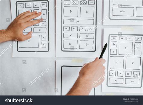 Ux Website Design Wireframe Sketch Prototype Stock Photo 1522329482 Shutterstock