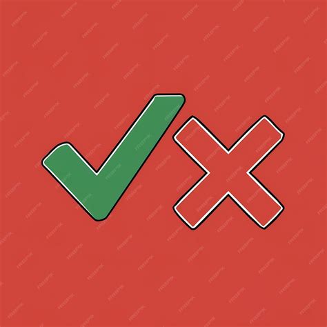 Tick And Cross Signs Green Checkmark And Red X Isolated Icons Check Mark Symbols Premium Ai