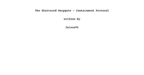 The Shattered Warpgate Chapter 3 Containment Protocol Album On Imgur