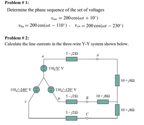 Solved Problem Determine The Phase Sequence Of The Set Chegg Com