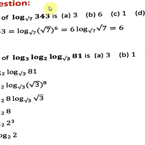 Suggestion For Logarithm Applied Mathematics Notes Teachmint