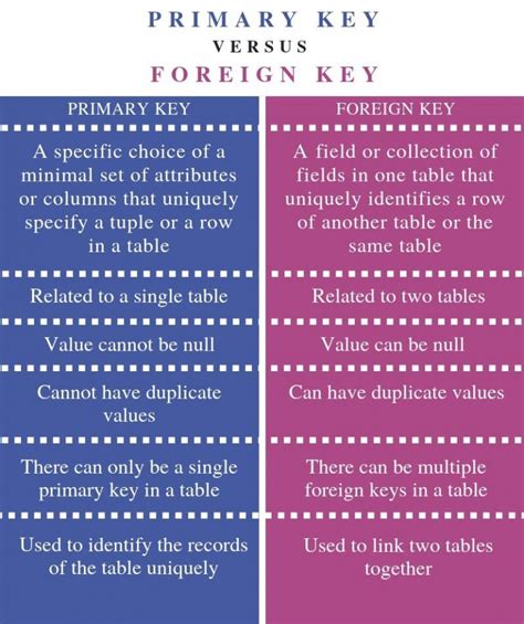 Caratteristiche E Differenza Tra Chiave Primaria E Chiave Esterna Informatica E Ingegneria Online