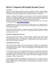 BCD To Segment LED Display Decoder Circuit Docx BCD To Segment LED Display Decoder Circuit