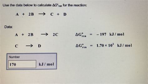 solved use the data below to calculate delta g degree non