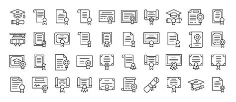 수상 디플로마 얇은 아이콘의 인증서 번들 편집 가능한 스트로크 웹 사이트 책 카드 앱에 적합 Championship에 대한 스톡 벡터 아트 및 기타 이미지 Istock