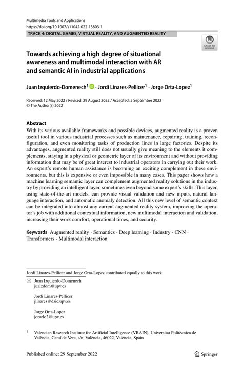 Pdf Towards Achieving A High Degree Of Situational Awareness And Multimodal Interaction With