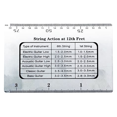String Action Gauge Ruler Metal Guitar Electric Bass String Measuring Tool Guitar Tool String