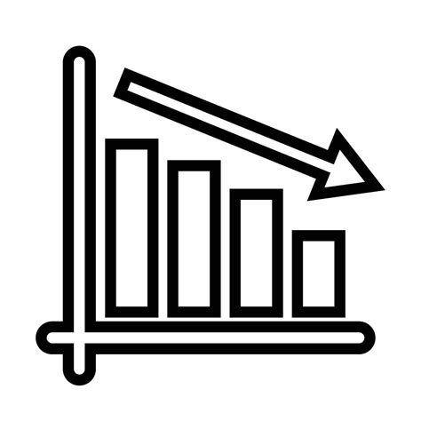 Decreasing Arrow And Bar Graph Icon Vector Art At Vecteezy