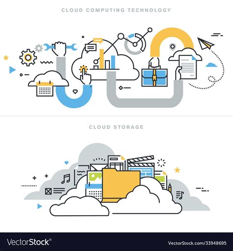 Flat Line Design Concepts Royalty Free Vector Image