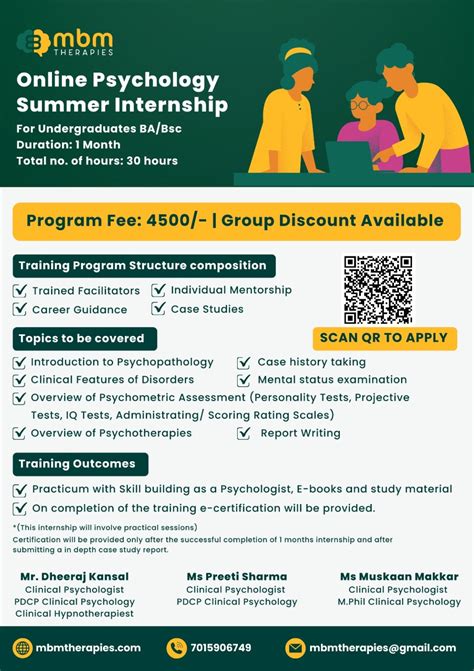 Mbmtherapies On Linkedin Internship Psychology Clinicalpsychology