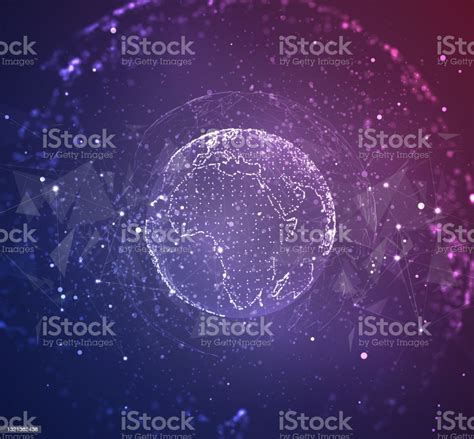 벡터 지구 행성 지구 점에서 컨셉 빅데이터 처리 및 데이터 수집 0명에 대한 스톡 벡터 아트 및 기타 이미지 0명 3차원 형태 가상현실 Istock