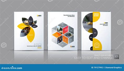 Brochure Template Layout Collection Cover Design Annual Report Stock