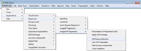 envi classic menu with integrated enmap box sub menu download scientific diagram
