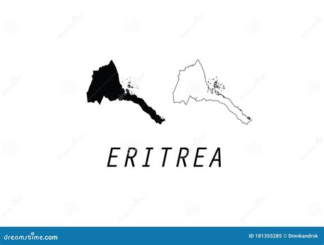 Eritrea Outline Map Country Shape Stock Vector Illustration Of Graphic Land