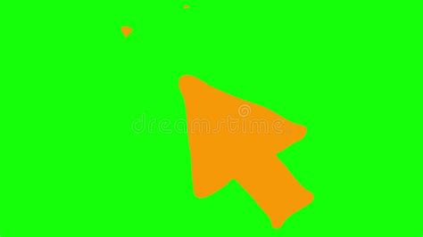 animated orange symbol of mouse cursor with rays arrow moves and clicks icon in sketch style