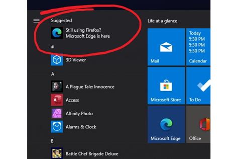 Microsoft Uses Start Menu Ads To Promote Its Edge Browser Betanews