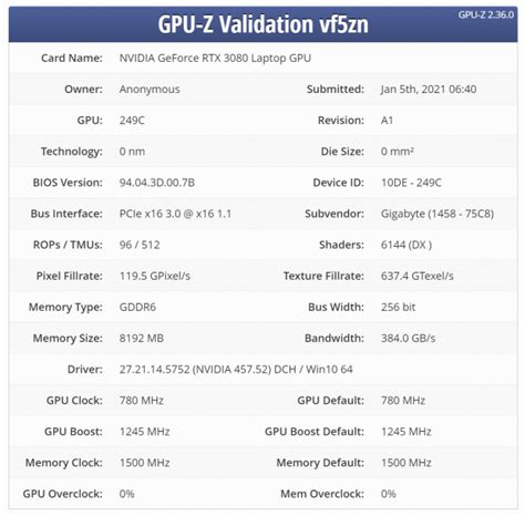 Nvidia Geforce Rtx 3080 Max Q Specs 6144 Cuda Cores 8gb Gddr6 Memory