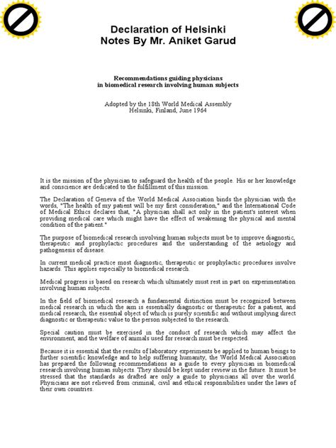 Helsinki Declaration By Easepdf Pdf Informed Consent Experiment