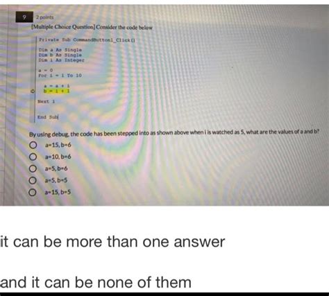 solved 2 points multiple choice question consider the code