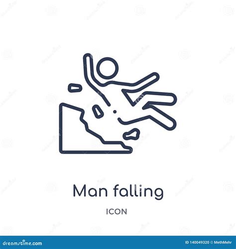 Linear Man Falling Icon From Behavior Outline Collection Thin Line Man