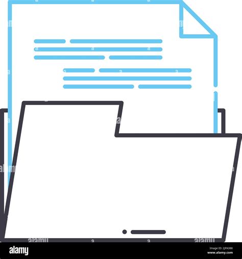 Folder With Document Line Icon Outline Symbol Vector Illustration
