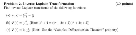 Solved Problem 2 Inverse Laplace Transformation 30 Poir