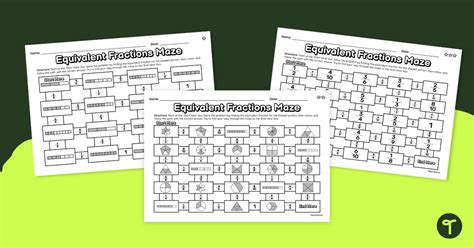 equivalent fractions differentiated maths mazes teach starter