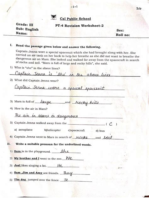 English Pt 4 Work Sheet 2 Pdf