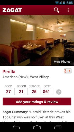 Android Find The Perfect Restaurant With Zagat Dottech