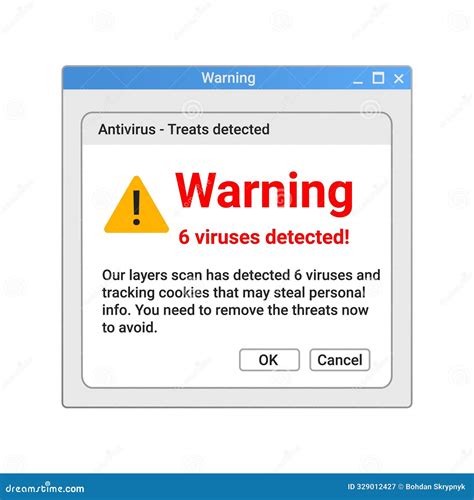 Malware Popup Notification Danger Banner On Computer Stock Illustration Illustration Of