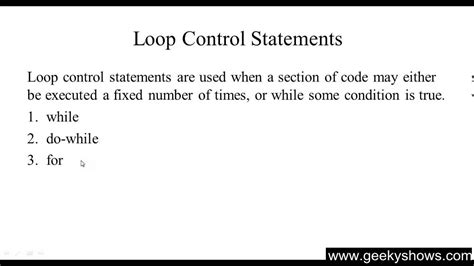69 Loop Control Statements In C Programming Hindi Youtube