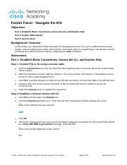 Packet Tracer Navigate The IOS AM Docx Packet Tracer Navigate The IOS Objectives