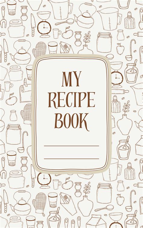Simple And Elegant Recipe Book Cover Template Simple And Elegant Recipe Book Cover Template