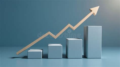 A Minimalist Depiction Of A Graph Line Rising Through Simple Blocks Symbolizing The Steady