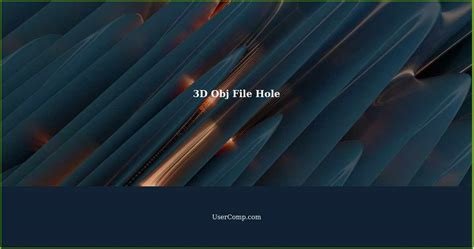 3d Obj File Has A Geometric Hole How To Fix It