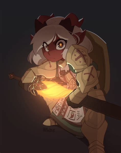 Huffslove Tiefling Original Commentary Commission English Commentary Highres 1girl Armor