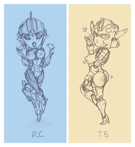 Rule 34 2girls Alien Alien Girl Arcee Artist Request Breasts Butt Colored Background Female
