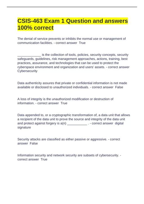 CSIS Exam Question And Answers Correct CSIS Stuvia US