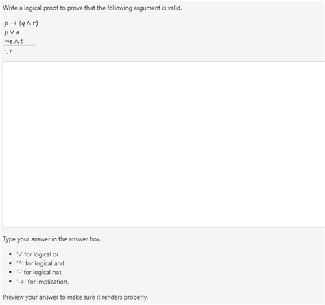 Write A Logical Proof To Prove That The Following