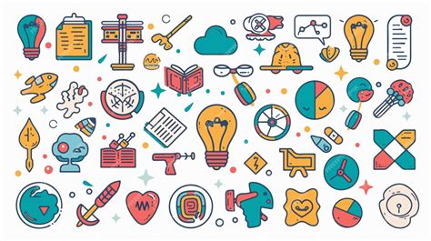 Collection Of Line Drawn Icons Depicting Cognition Premium Ai