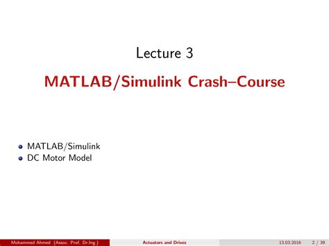 Solution Mechatronics System Design Matlabsimulink Crash Course