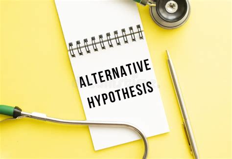 Alternative Hypothesis Is Written In A Notebook On A Color Table Next